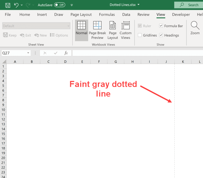 How To Remove Dotted Lines In Excel