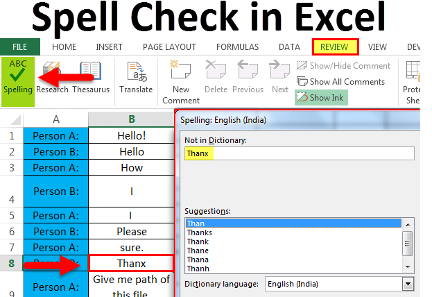 How to Turn on Spell Check in Excel?
