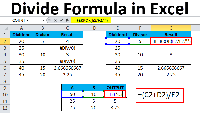 What is the Excel Formula for Division?